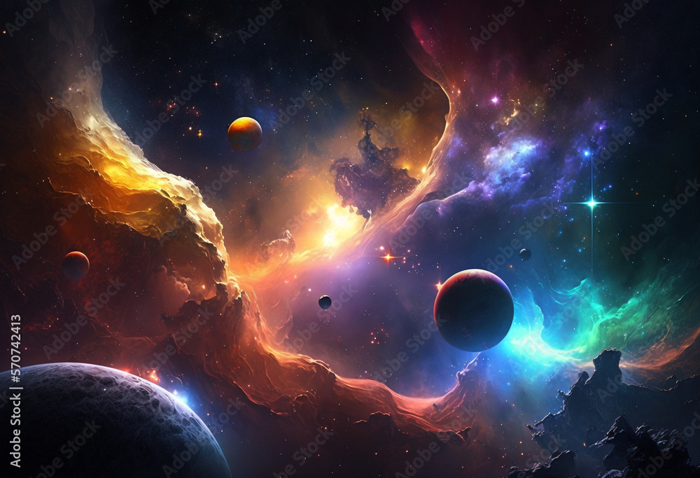 A Magnificent AI-Generated Render of the Colorful Universe: Glittering ...
