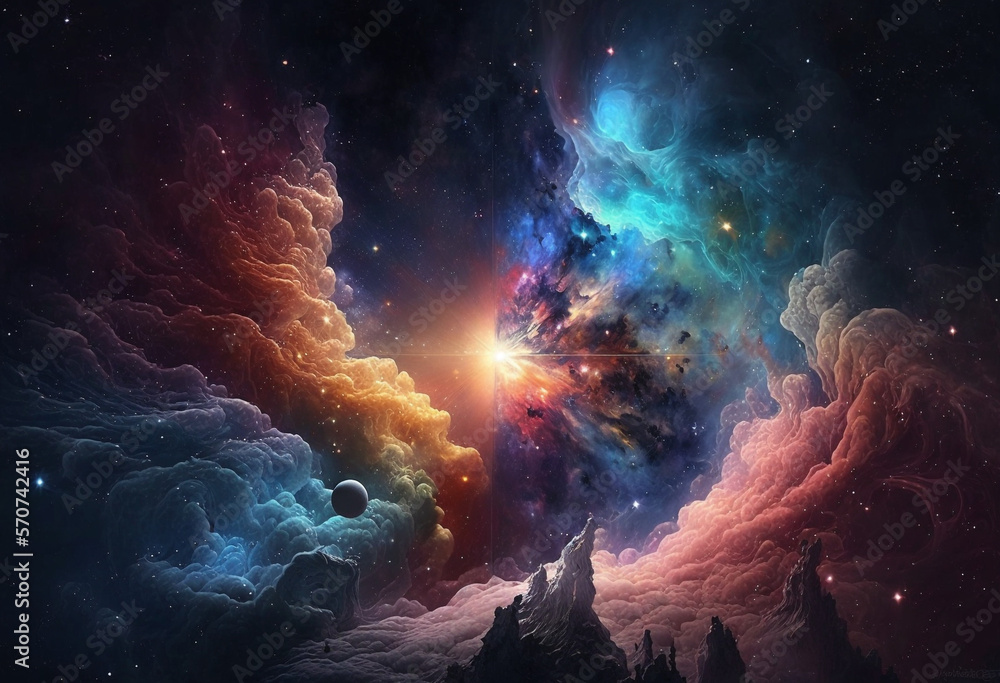 A Celestial AI-Generated Render of the Colorful Universe: Exploring the ...