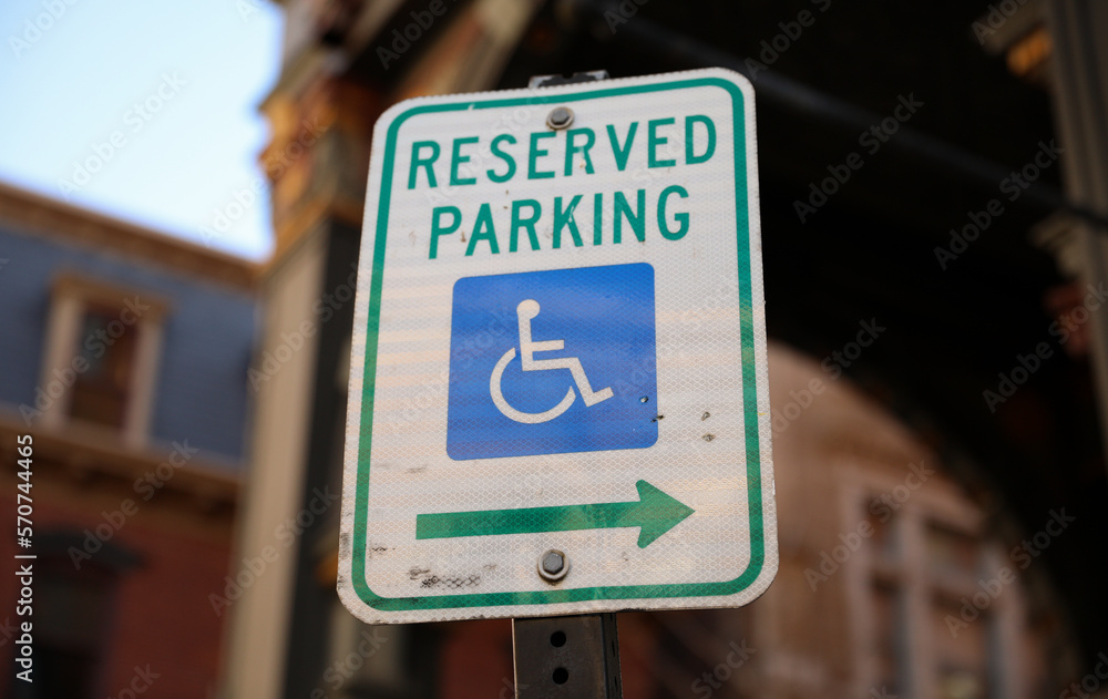 Handicap sign parking lot accessible symbol Stock Photo | Adobe Stock