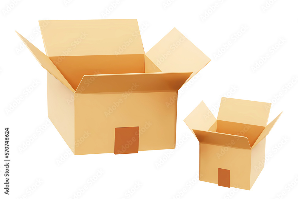 Rectangle shape box set, recycle or packaging brown cardboard boxes ...