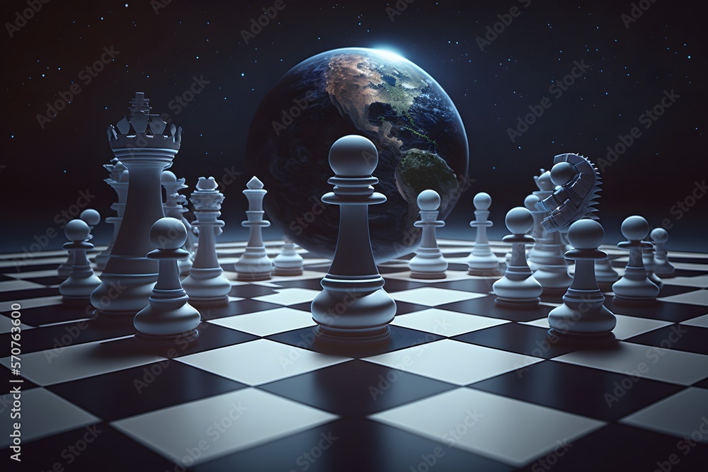 Chess in outer space created using AI Generative Technology Stock ...