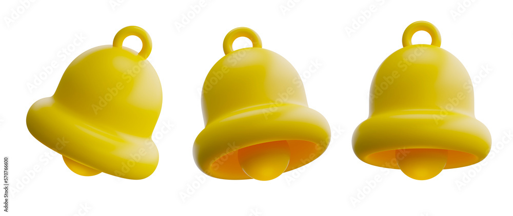 Set of cute bell alarm notification reminder alert icon sign or symbol ...