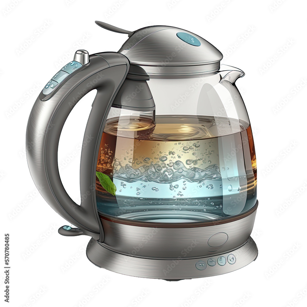 Electric kettle Design Elements Isolated on Transparent Background: A ...