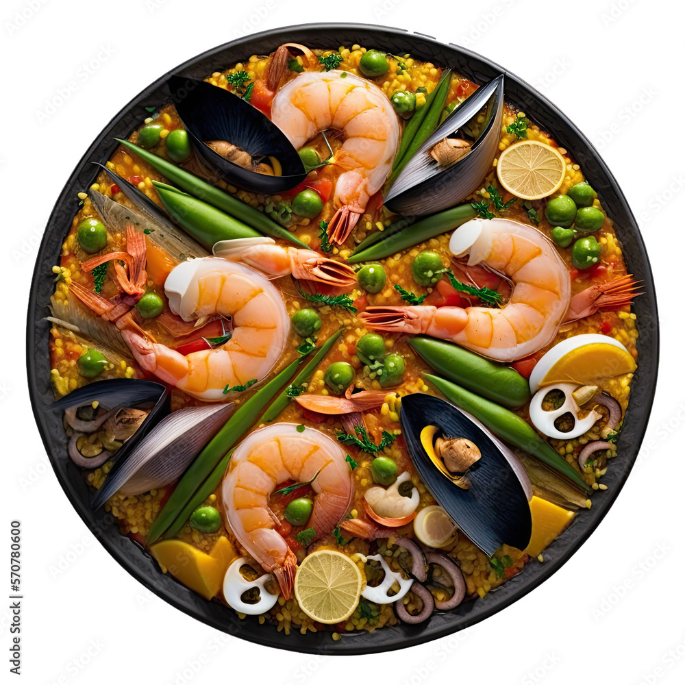 Paella Design Elements Isolated on Transparent Background: A Graphic ...