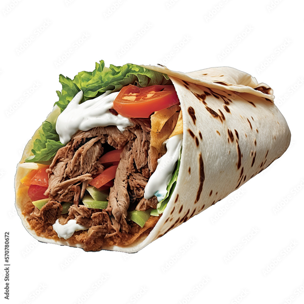 Shawarma Design Elements Isolated on Transparent Background: A Graphic ...