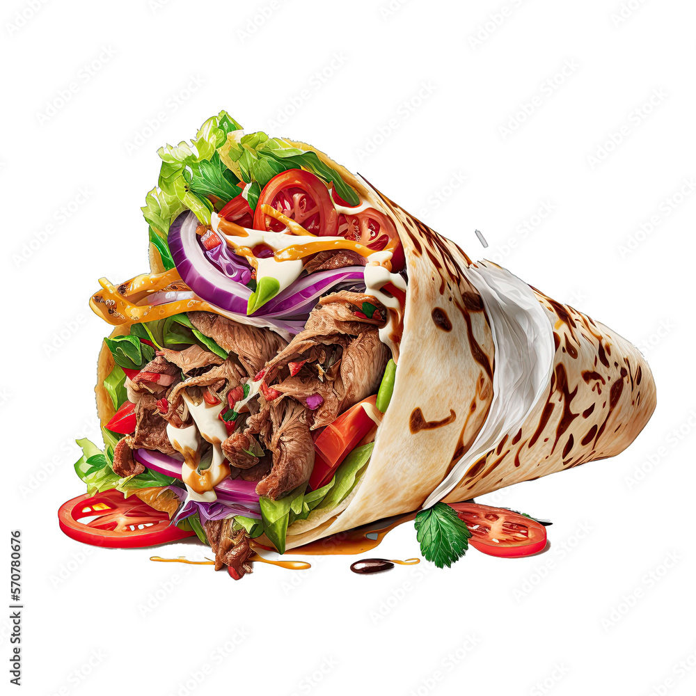 Shawarma Design Elements Isolated on Transparent Background: A Graphic ...