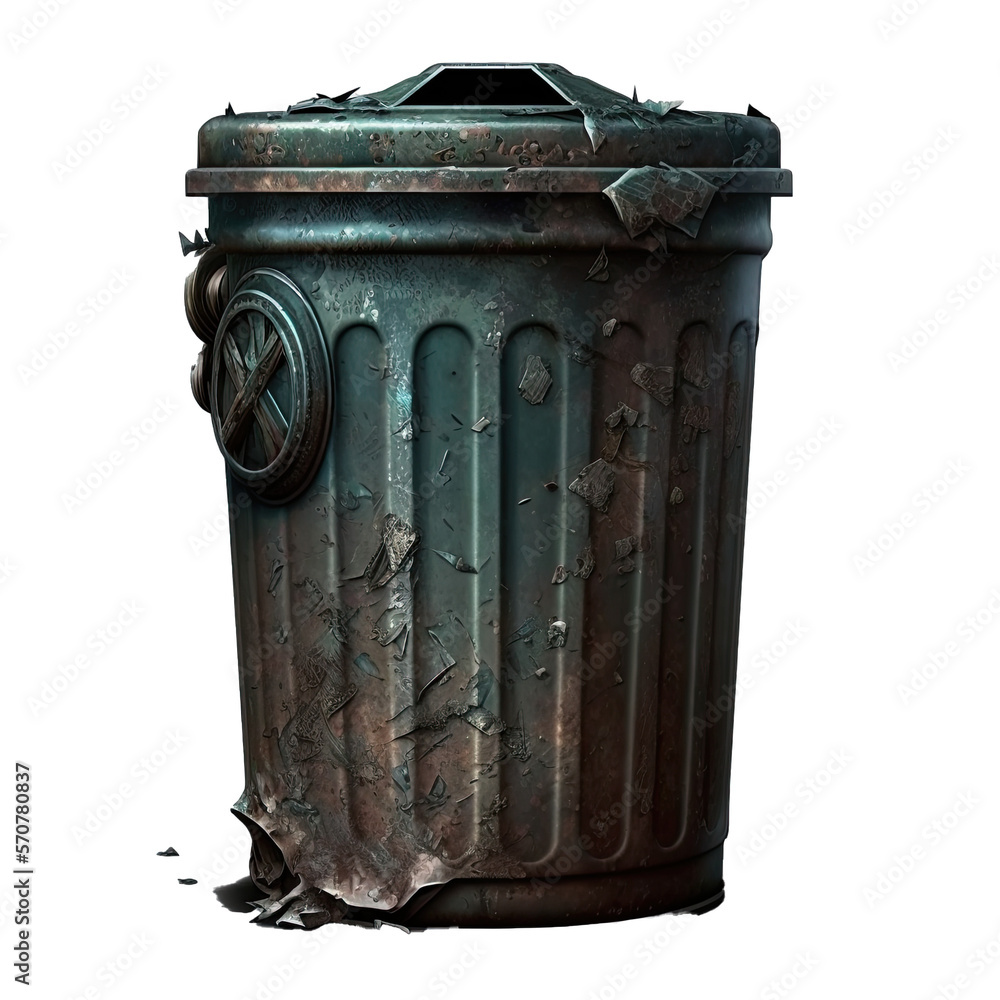 Trash can Design Elements Isolated on Transparent Background: A Graphic ...