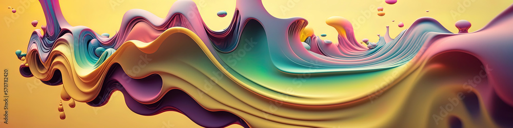 amazing colorful abstract background with a wave liquid paint ...