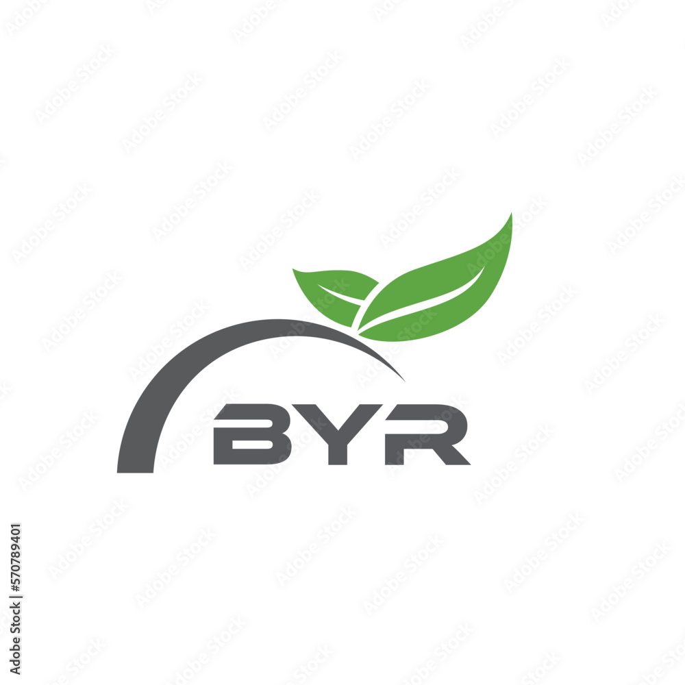 BYR letter nature logo design on white background. BYR creative ...
