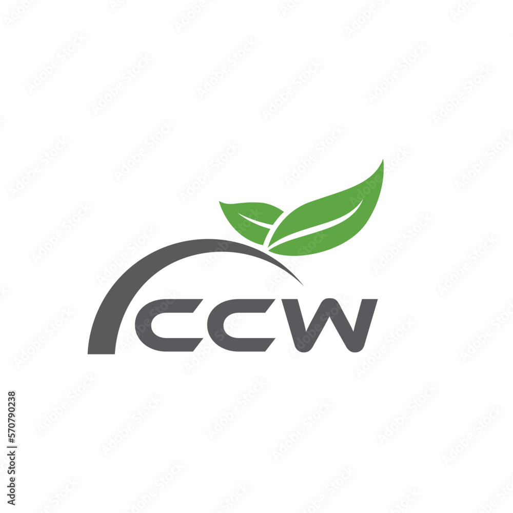 CCW letter nature logo design on white background. CCW creative ...