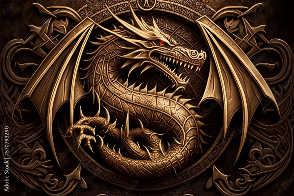 dragon symbol created using AI Generative Technology Stock Illustration ...