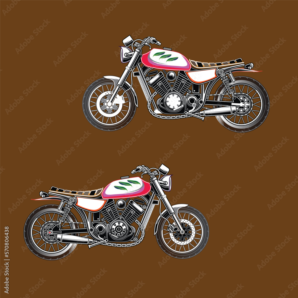 Motorcycle wrap decal and vinyl sticker design. Concept graphic ...