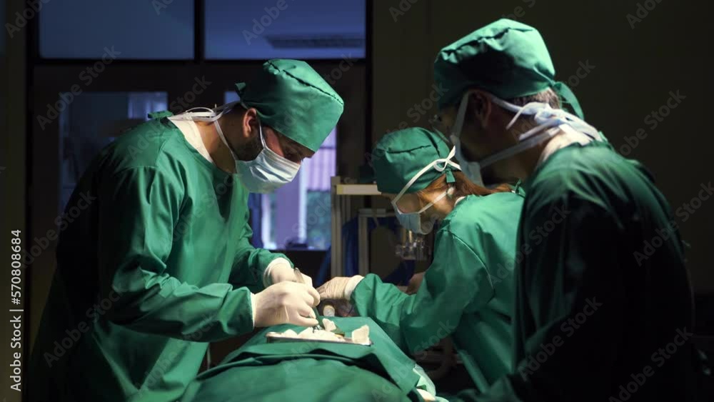 Female surgeon team and male surgeon ready to operate on patients in ...