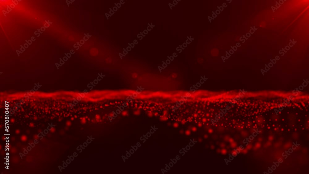 Red particle wave form, futuristic neon graphic Background, science ...