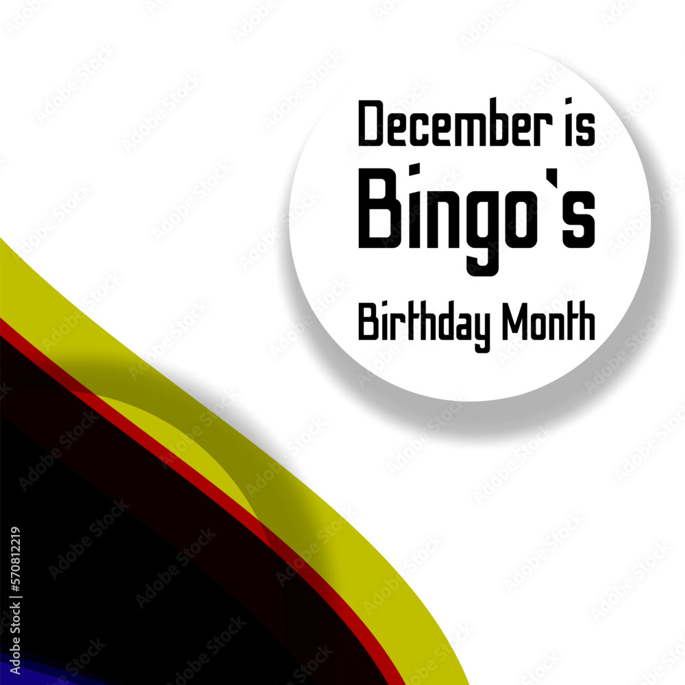 Bingo’s Birthday Month. Geometric design suitable for greeting card ...