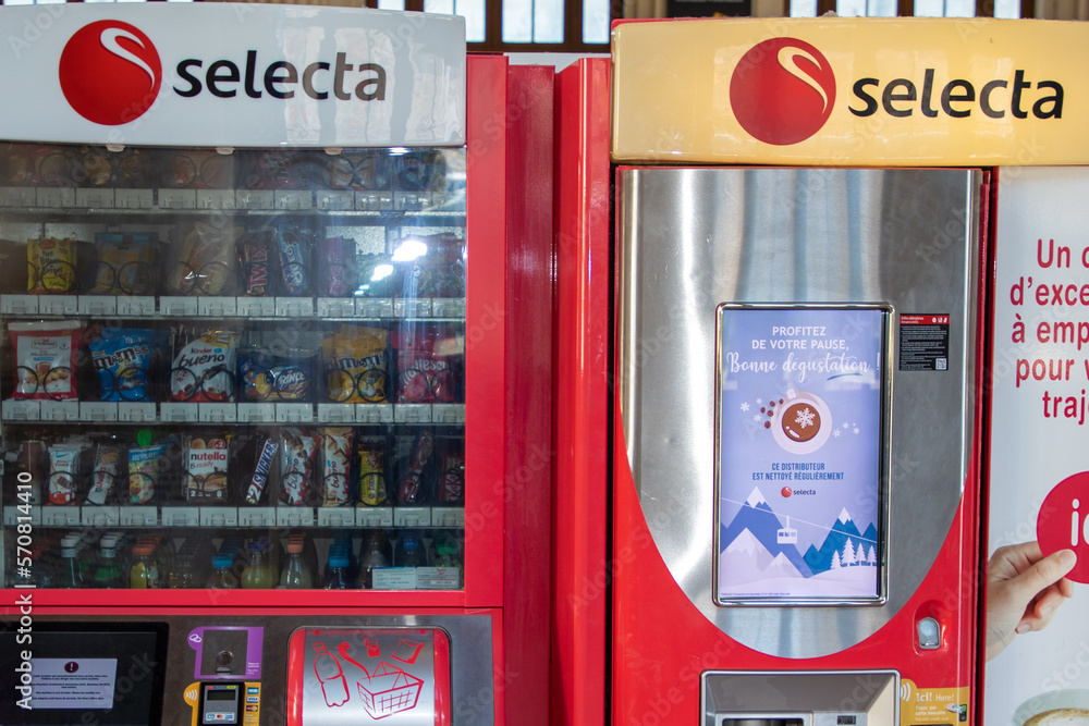 Selecta text brand and logo sign coffee and vending machines for snack ...