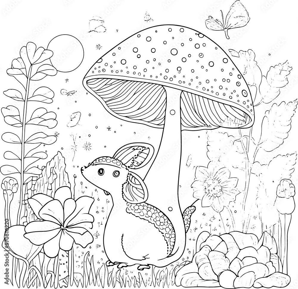 Black and white coloring pages for adults. Line art. Simple cartoon ...