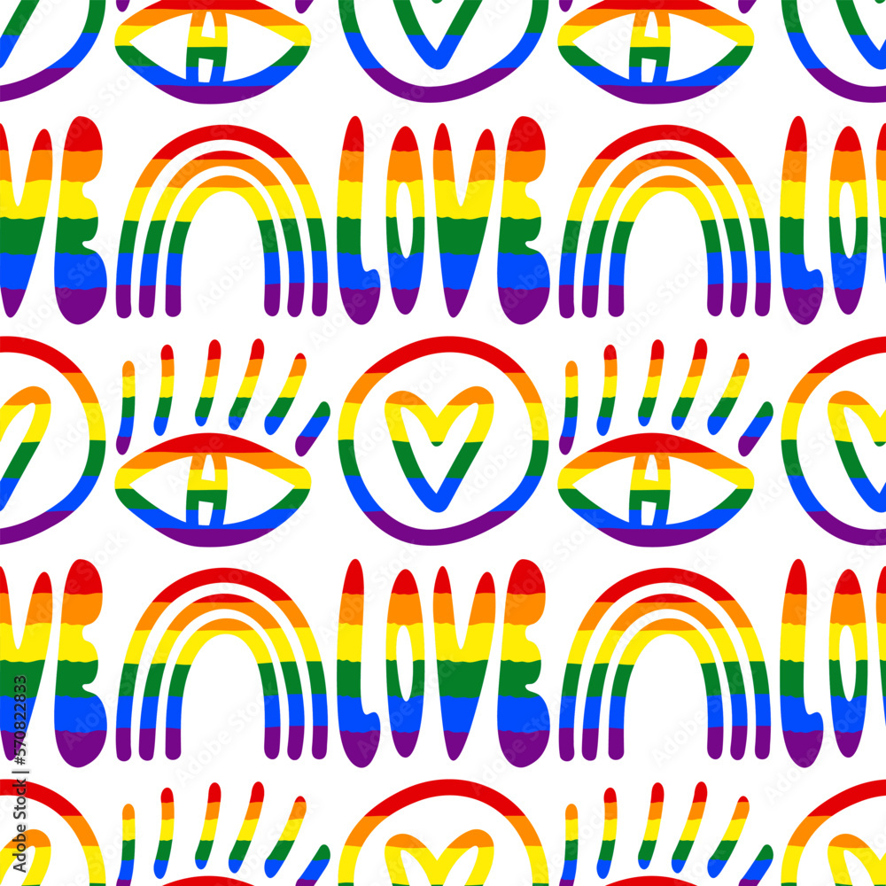 Seamless pattern for LGBT. Vector LGBT pattern with elements of pride ...