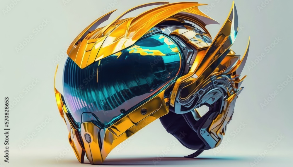 Futuristic Cyberpunk VR Headset Helmet with Haptic Feedback and ...