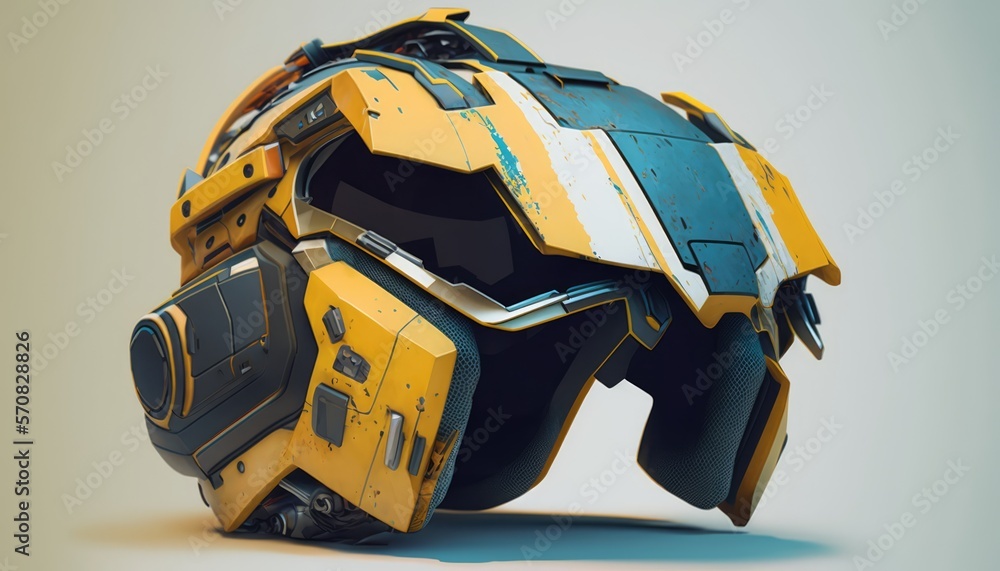 Futuristic Cyberpunk VR Headset Helmet with Haptic Feedback and ...