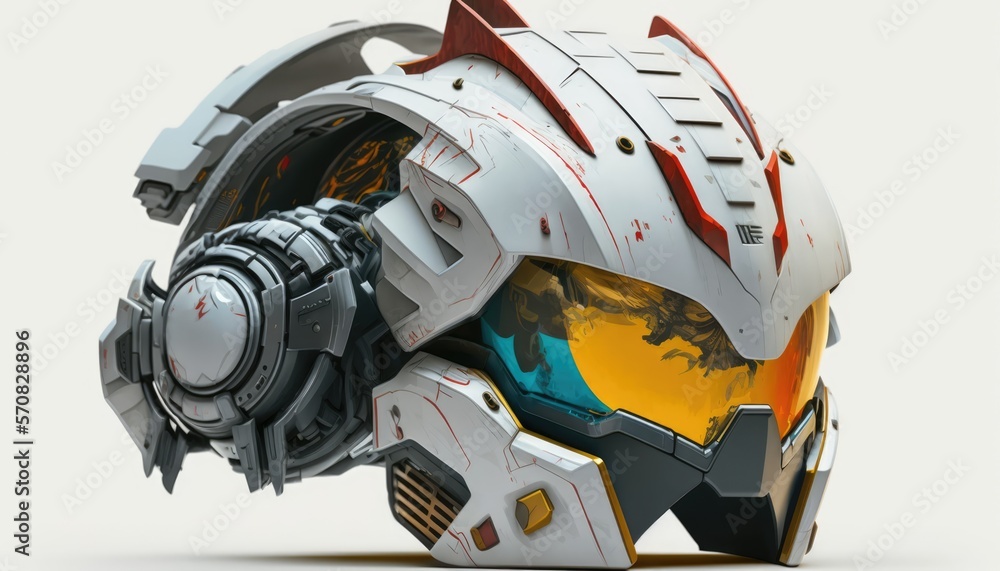 Futuristic Cyberpunk VR Headset Helmet with Haptic Feedback and Holographic Display - Immersive ...