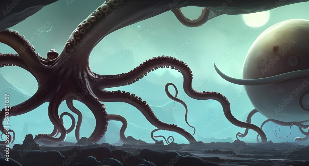 outer planet space fantasy landscape alien environment with giant ...