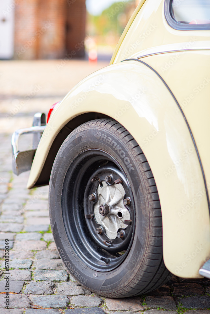 A Volkswagen Beetle painted to look like the iconic car from the Herbie ...