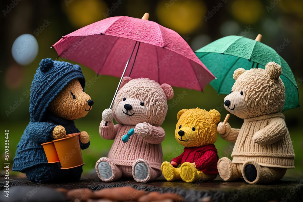 knitting art illustration with cute bear object suitable for children's ...