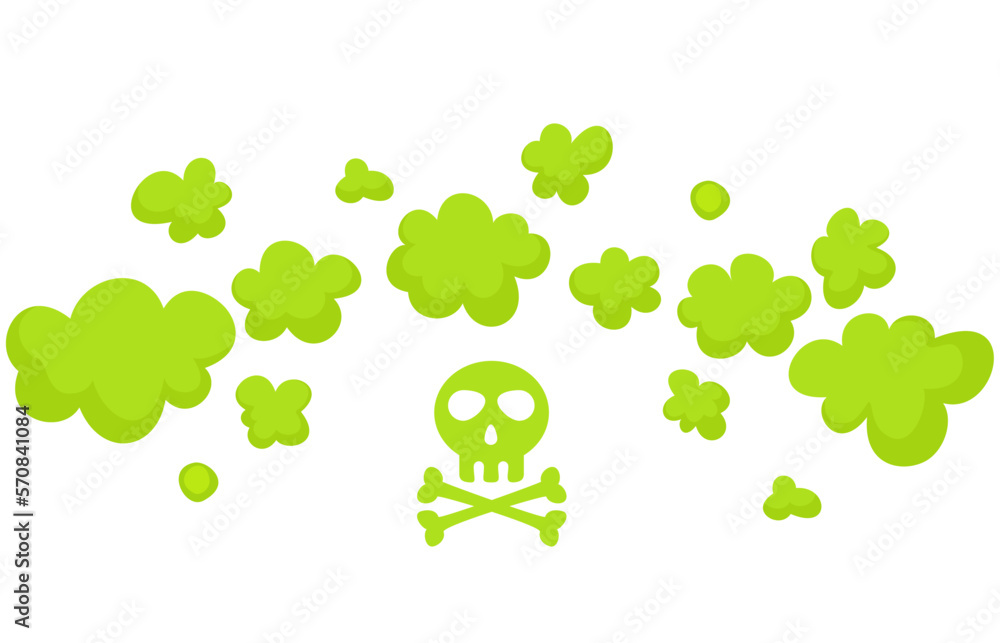 Smelling green cartoon fart cloud style design vector illustration with ...