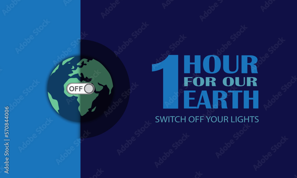 Save the earth with one hour non-essential electric power off Stock ...