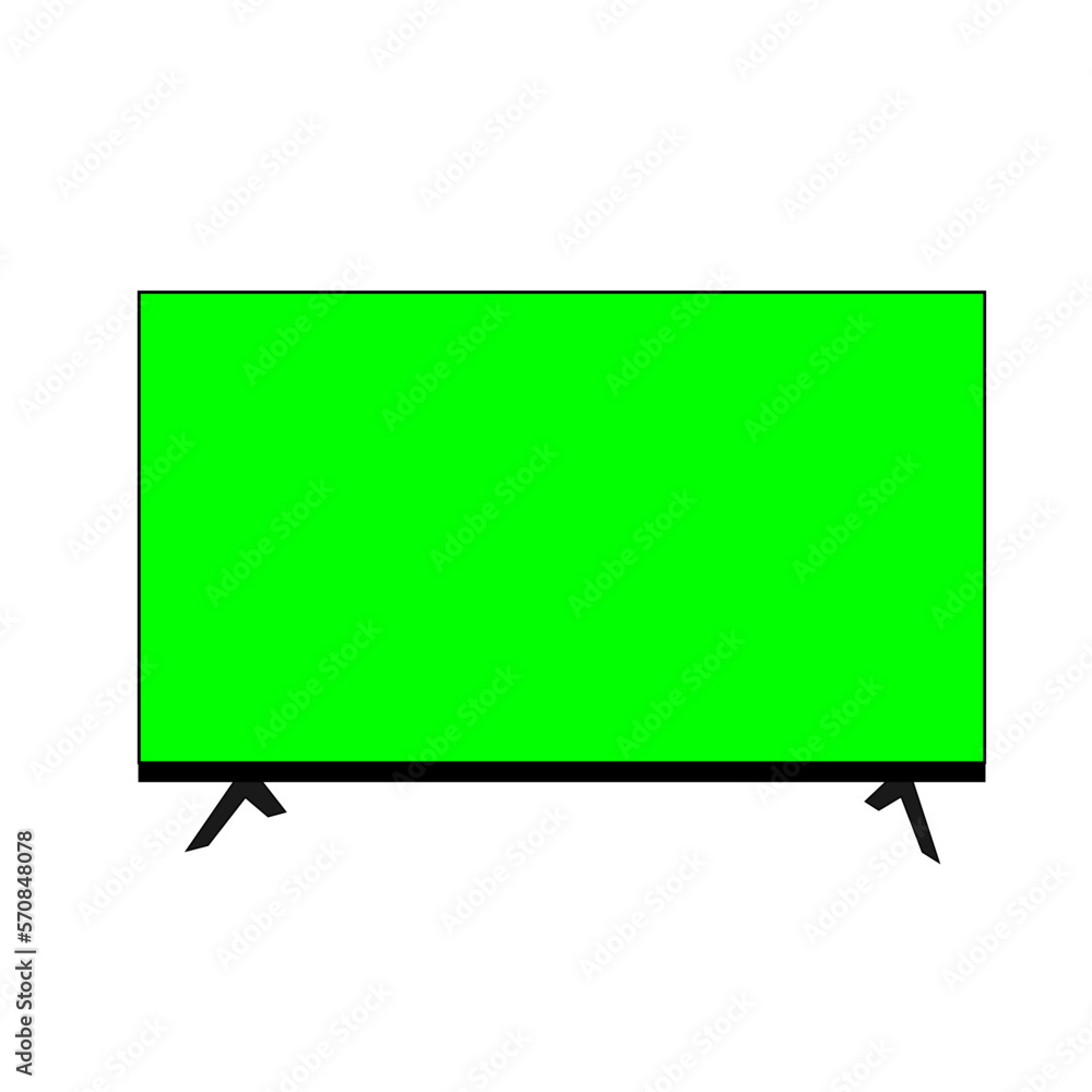 smart tv green screen mockup with transparent background Stock Vector | Adobe Stock