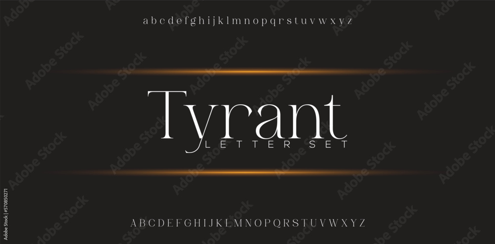 TYRANT Luxury letter fonts and alphabet set. Modern tech typeface ...