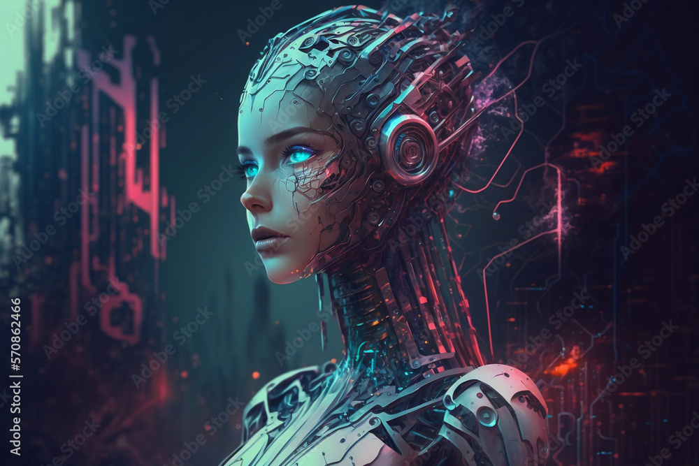 Artificial intelligence in future, technology wallpaper Stock ...