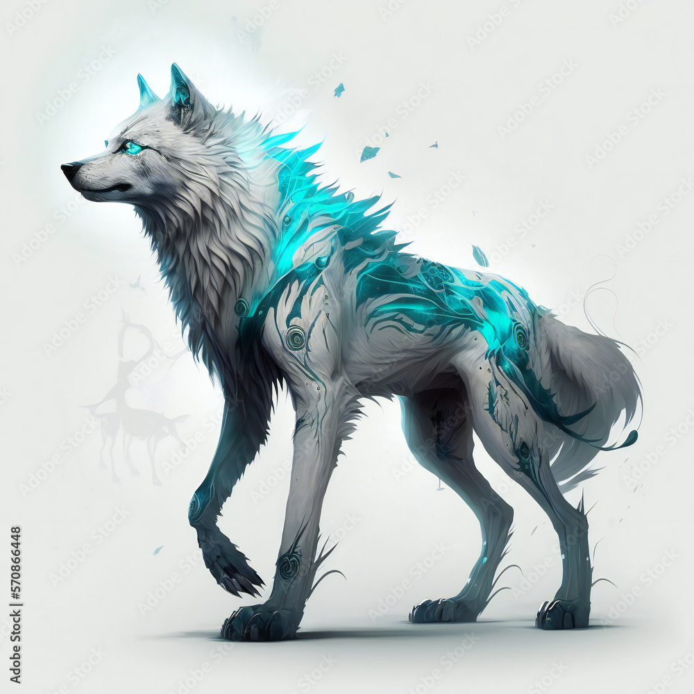 full body wolf , illustration, very highly detailed, isolated on blank ...