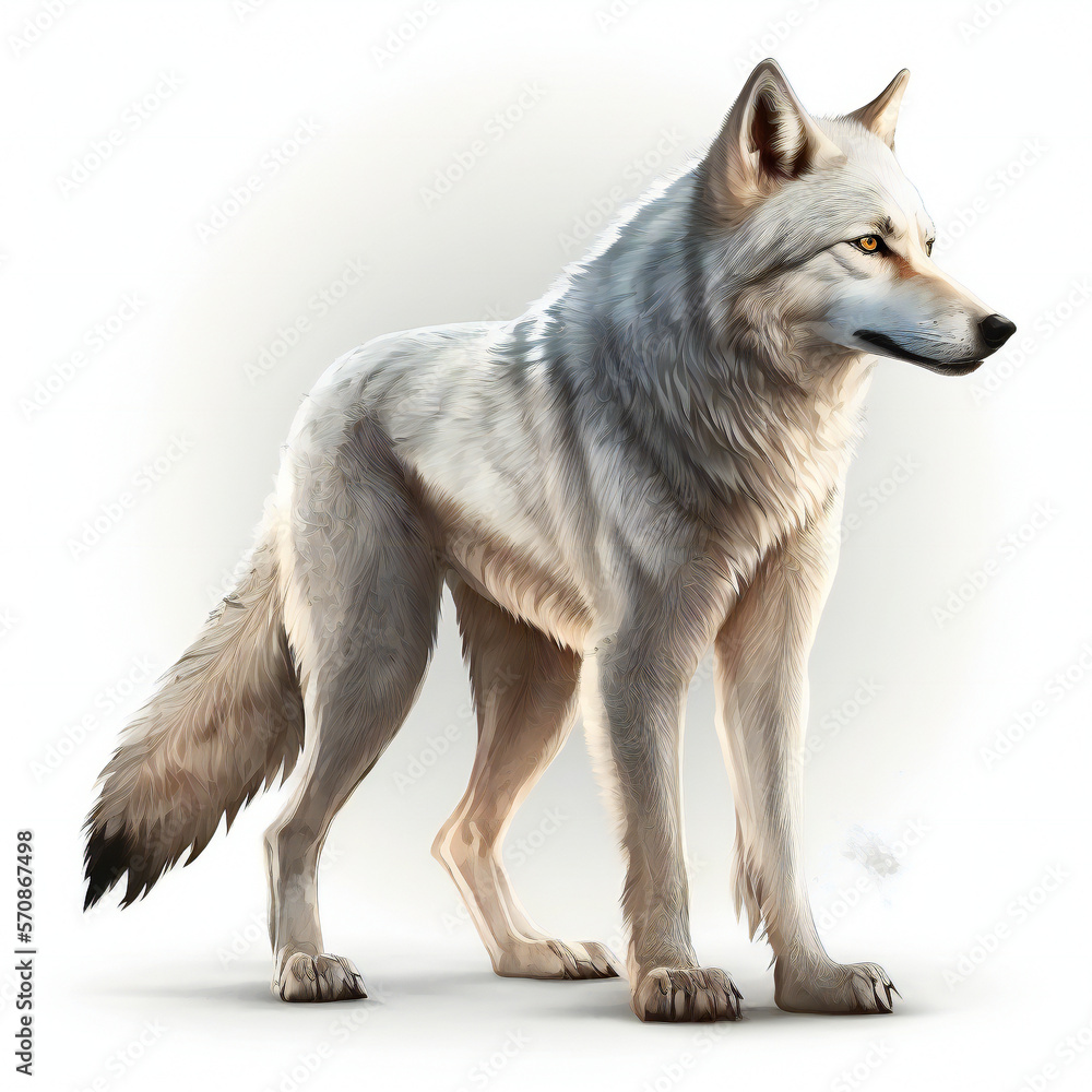 full body wolf , illustration, very highly detailed, isolated on blank ...