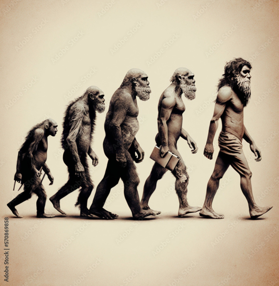 Human evolution Stock Illustration | Adobe Stock