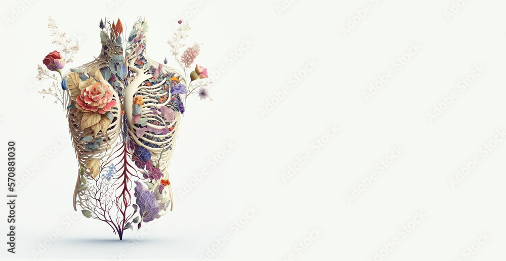 Human Cage Rigs Skeleton Growing Plants, Healing, Cure and Recovery ...