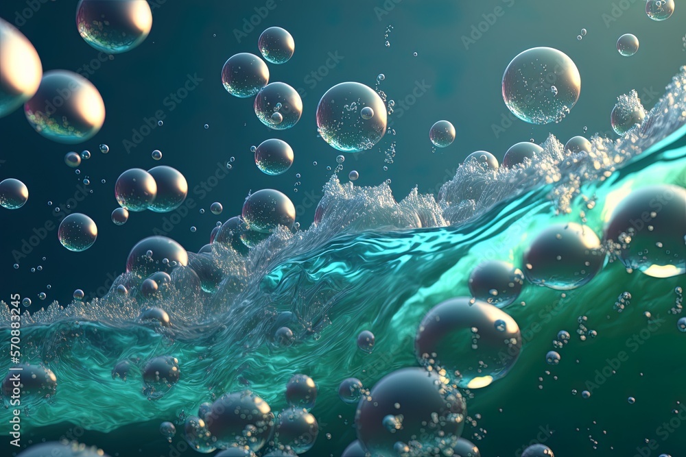 Authentic looking bubbling rivers beneath the sea made by rising air ...