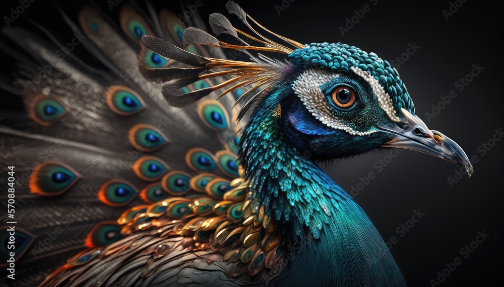 a beautiful peocock tail with flowers night scene, a beautiful peacocks ...