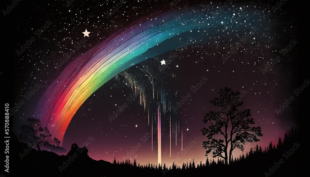 Night Sky Rainbow