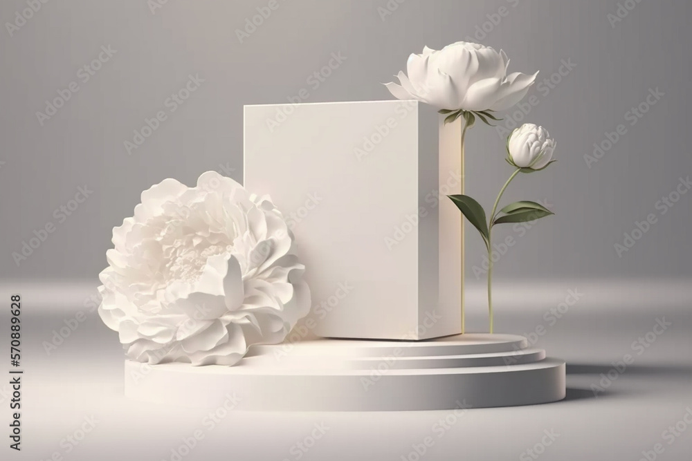 White display abstract minimal podium product package mock up ...