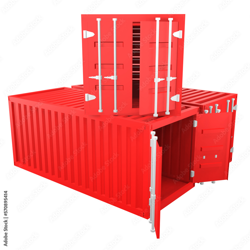 3D design of cargo containers for storage transportation illustration ...