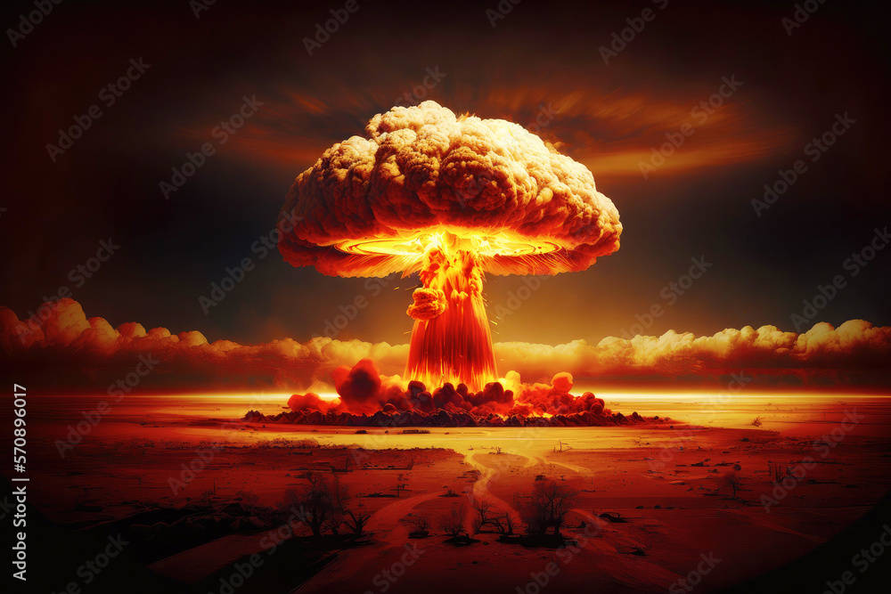 Nuclear explosion. Tactical Nuclear Weapon Strike. Created with ...