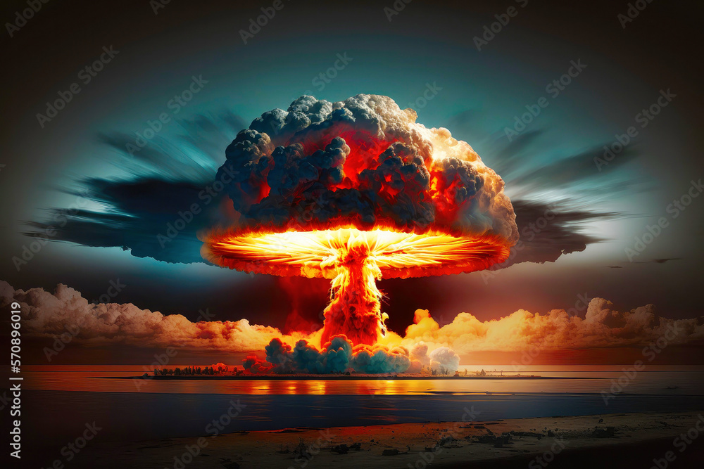 Nuclear explosion. Tactical Nuclear Weapon Strike. Created with ...