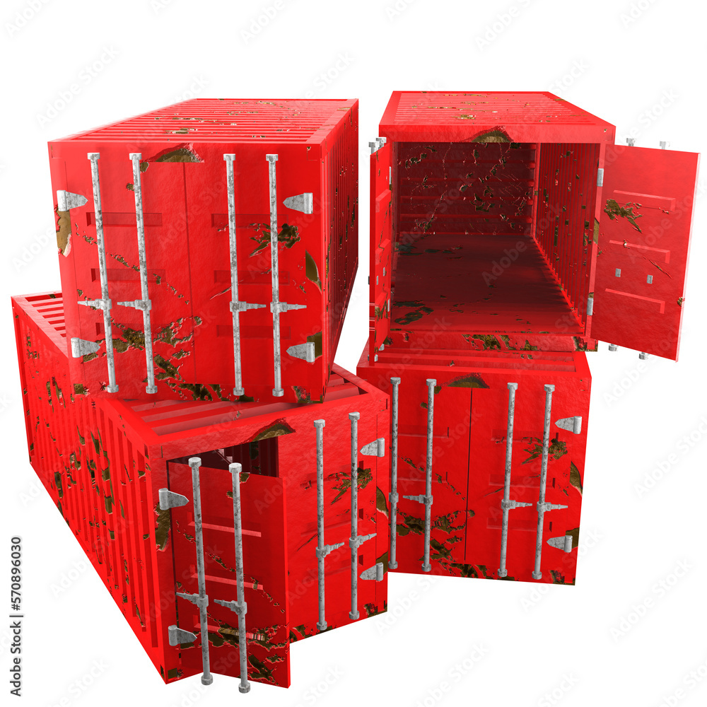 3D design of cargo containers for storage transportation illustration ...
