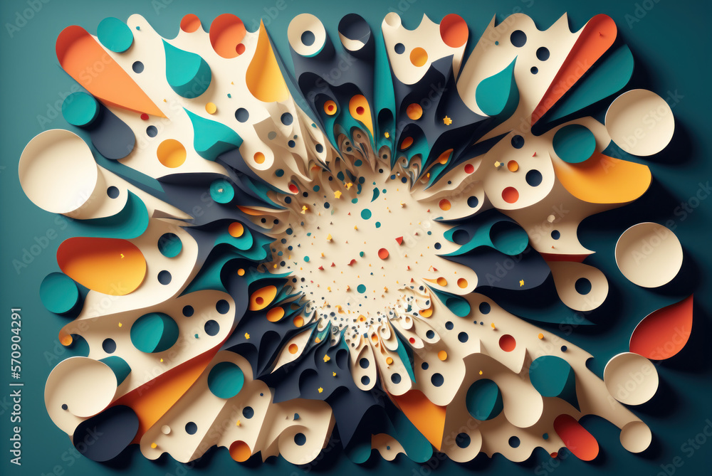 Fondo figuras abstractas de papel, origami, papercraft, creado con IA ...