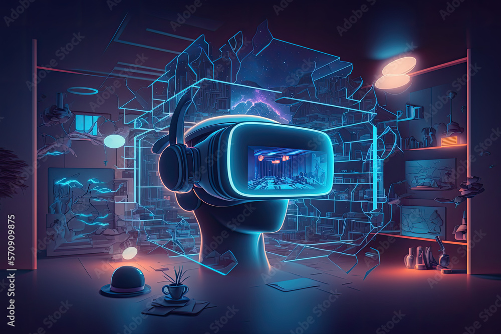Metaverse concept with AR, VR, MR wallpaper Stock Illustration | Adobe ...