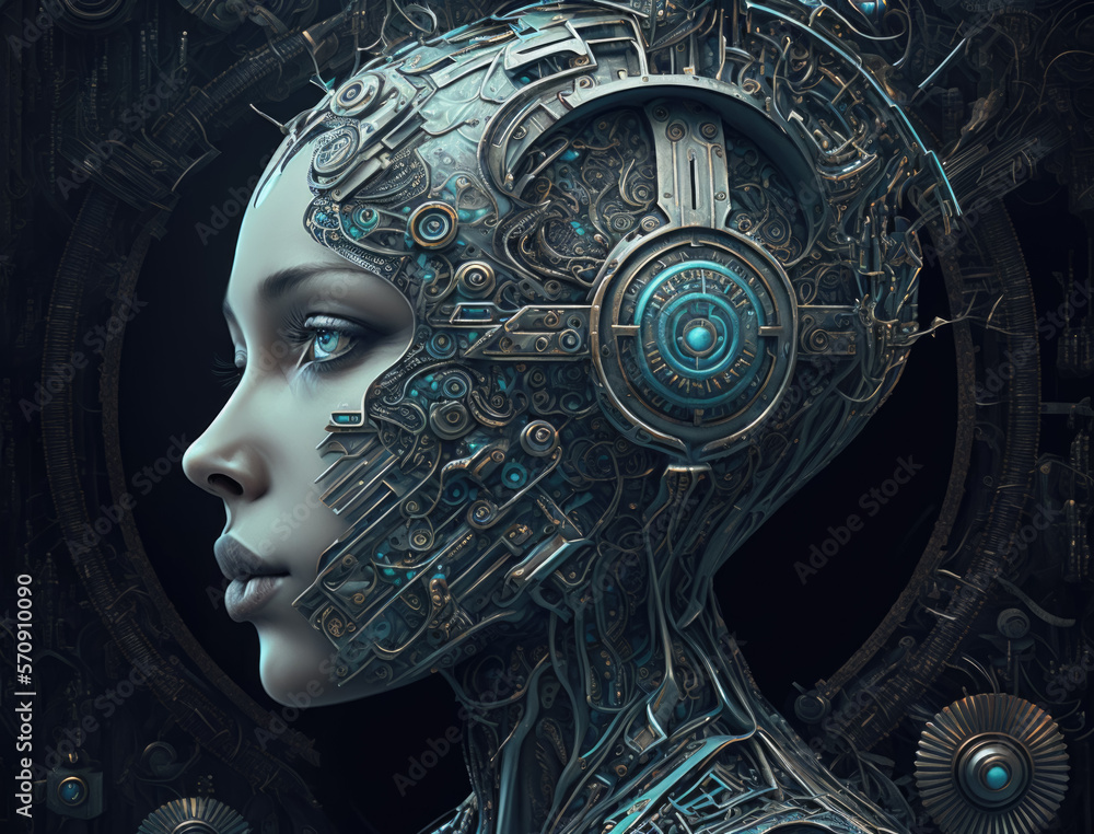 3d human face created Female face technological concept in grid style ...