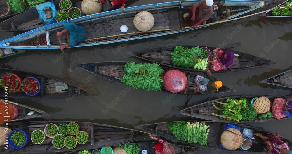 Floating Market in Indonesia, Lok Baintan Floating Market, Sellers and ...