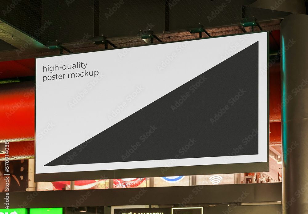 Street Outdoor Poster Advertising Mockup Template Subway Metro Stock ...